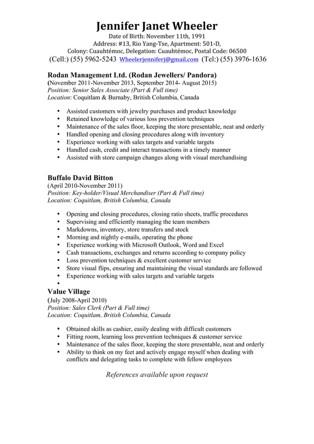 Resume Jennifer Janet Wheeler | PDF