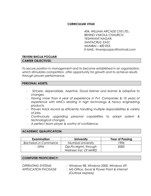 Resume -Triveni | PDF
