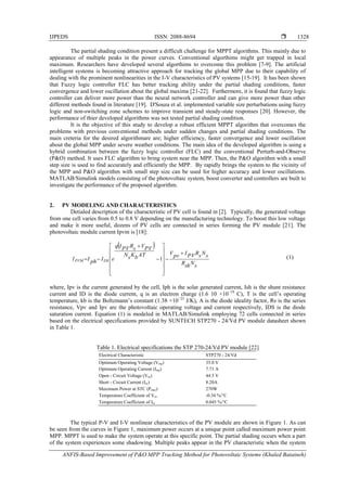 Adaptive Neuro-Fuzzy Inference System-based Improvement of Perturb and Observe Maximum Power ...
