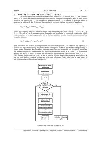 Differential Evolution Algorithm with Triangular Adaptive Control Parameter for SHEPWM Switching ...