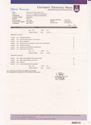 Mini Transkrip Diploma | PDF