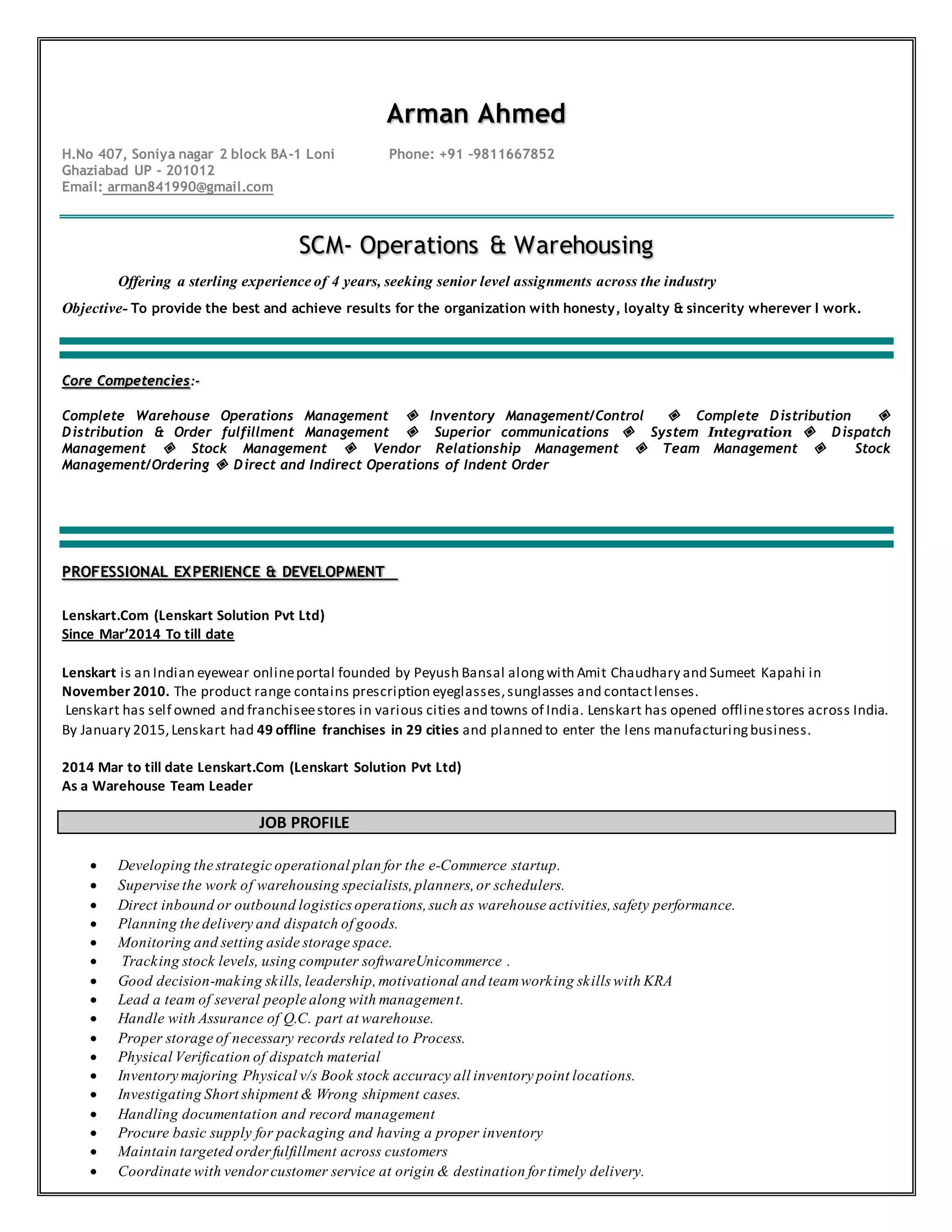 Resume (Arman Ahmed) | DOCX