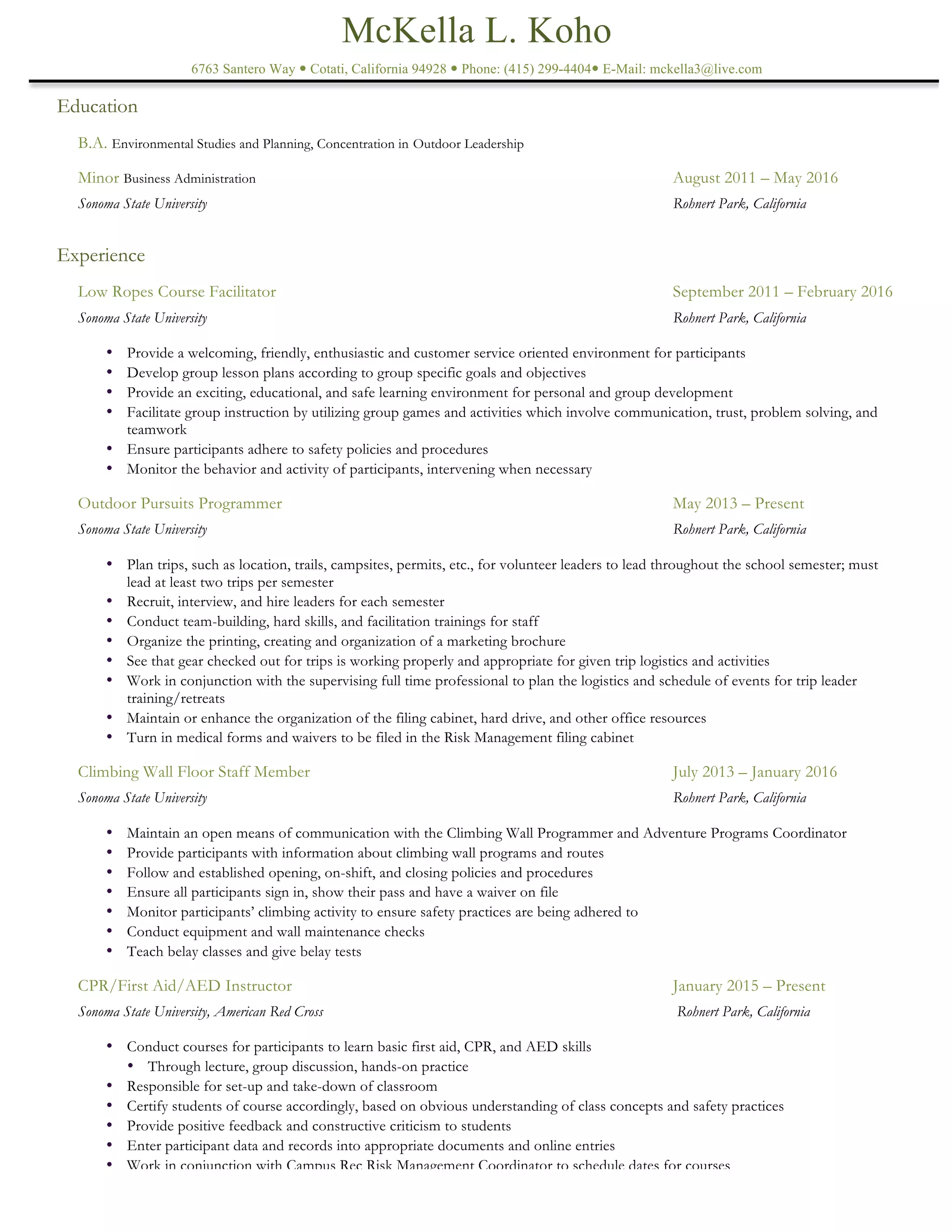 McKellaKohoResume | PDF