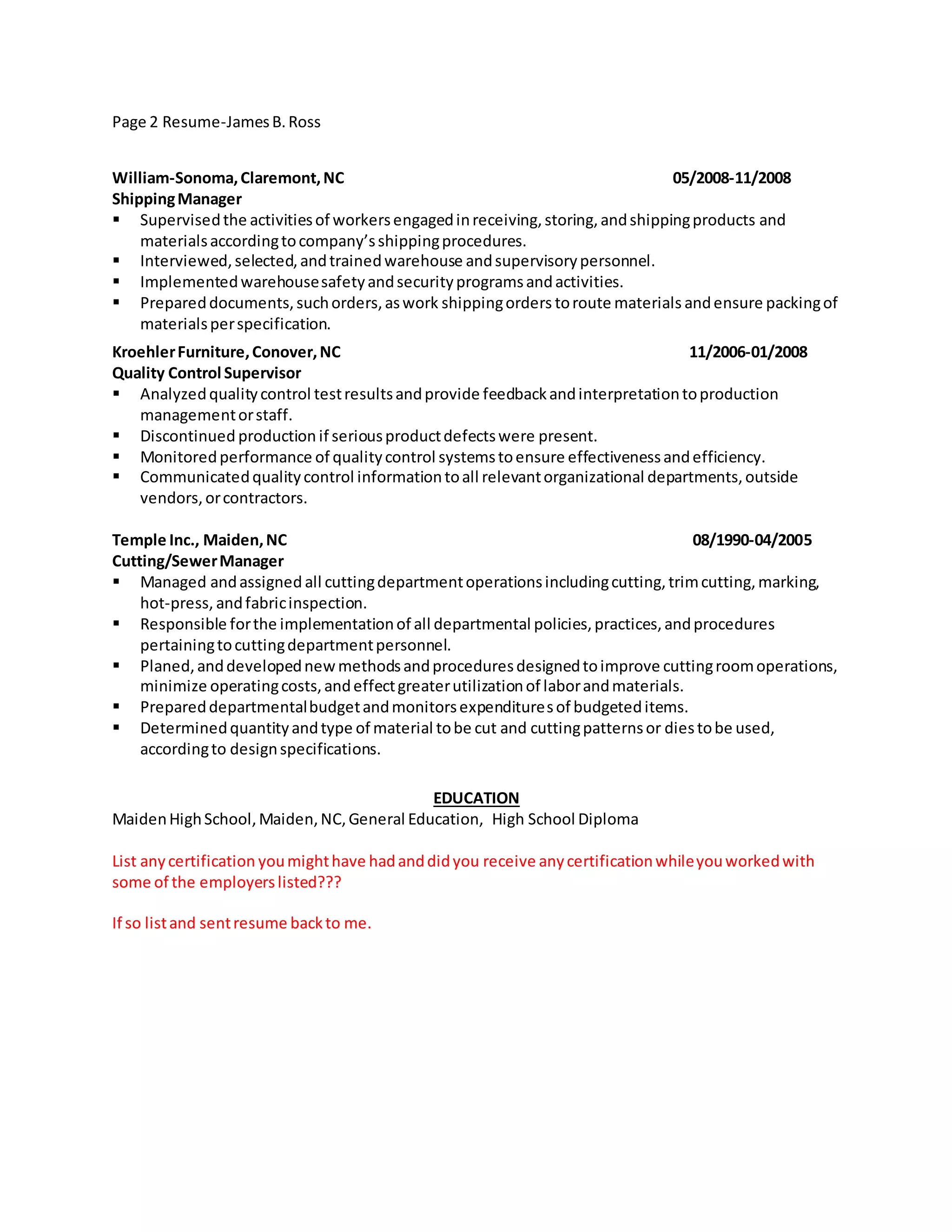 James Ross Resume 2015 | DOCX