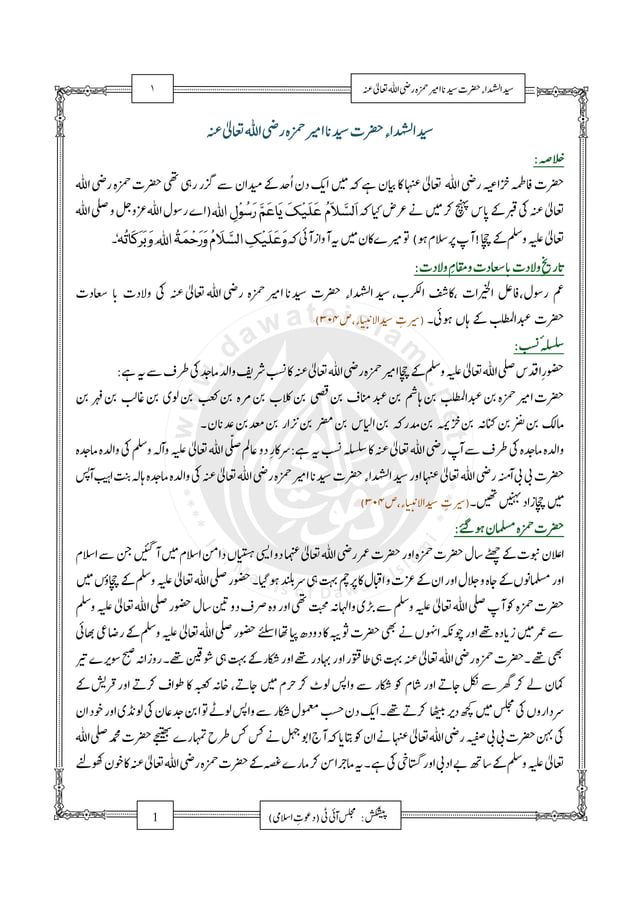 Hazrat Ameer Hamza | PDF