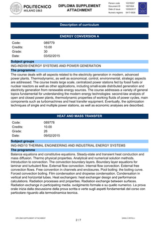 Courses attended with description | PDF