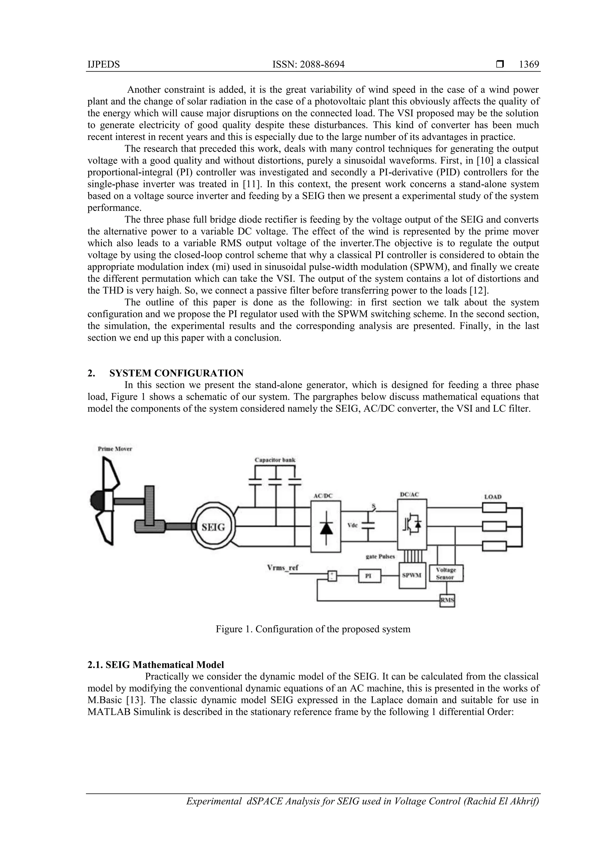 Experimental dSPACE Analysis for Self-excited Induction Generator Used in Voltage Control | PDF