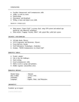 thasni cv1 | DOCX