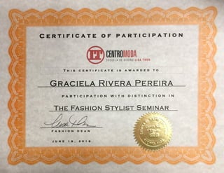 Fashion Stylist Certificate | PPT