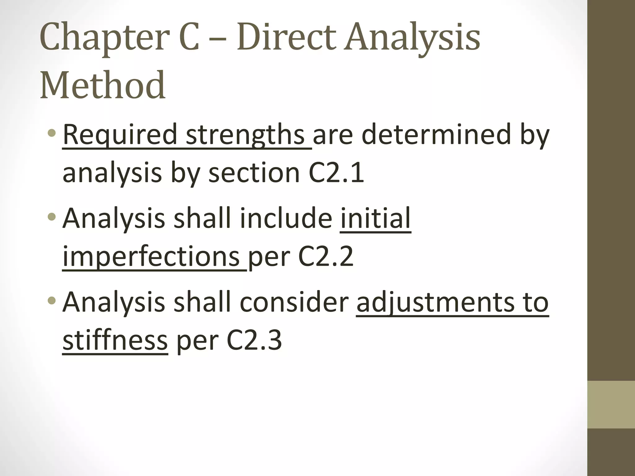 Overview of Direct Analysis Method of Design for | PPTX