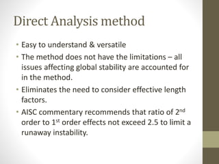 Overview of Direct Analysis Method of Design for | PPTX