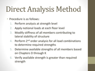 Overview of Direct Analysis Method of Design for | PPTX