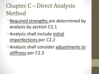 Overview of Direct Analysis Method of Design for | PPTX