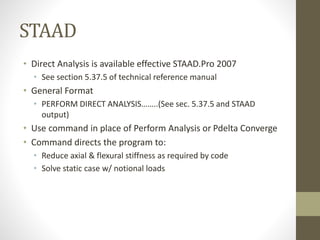 Overview of Direct Analysis Method of Design for | PPTX