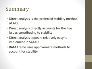 Overview of Direct Analysis Method of Design for | PPTX