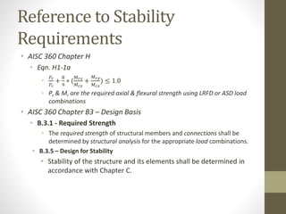 Overview of Direct Analysis Method of Design for | PPTX