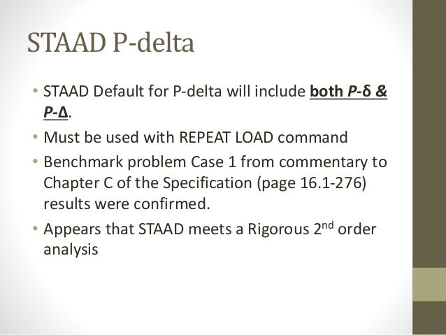 P delta analysis in staad pro - greethai