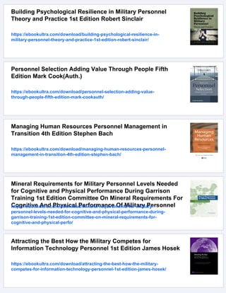 Personnel Psychology 1st Edition Melinde Coetzee | PDF
