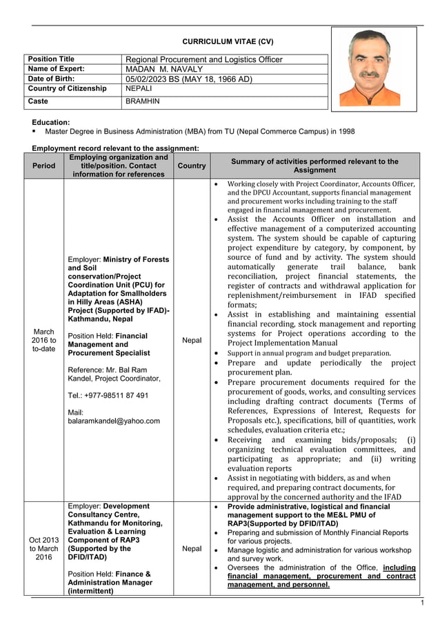 CV-WB Format-MJ-OHW | PDF