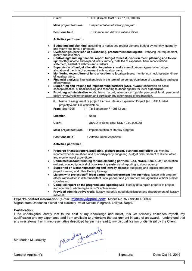 CV-WB Format-MJ-OHW | PDF
