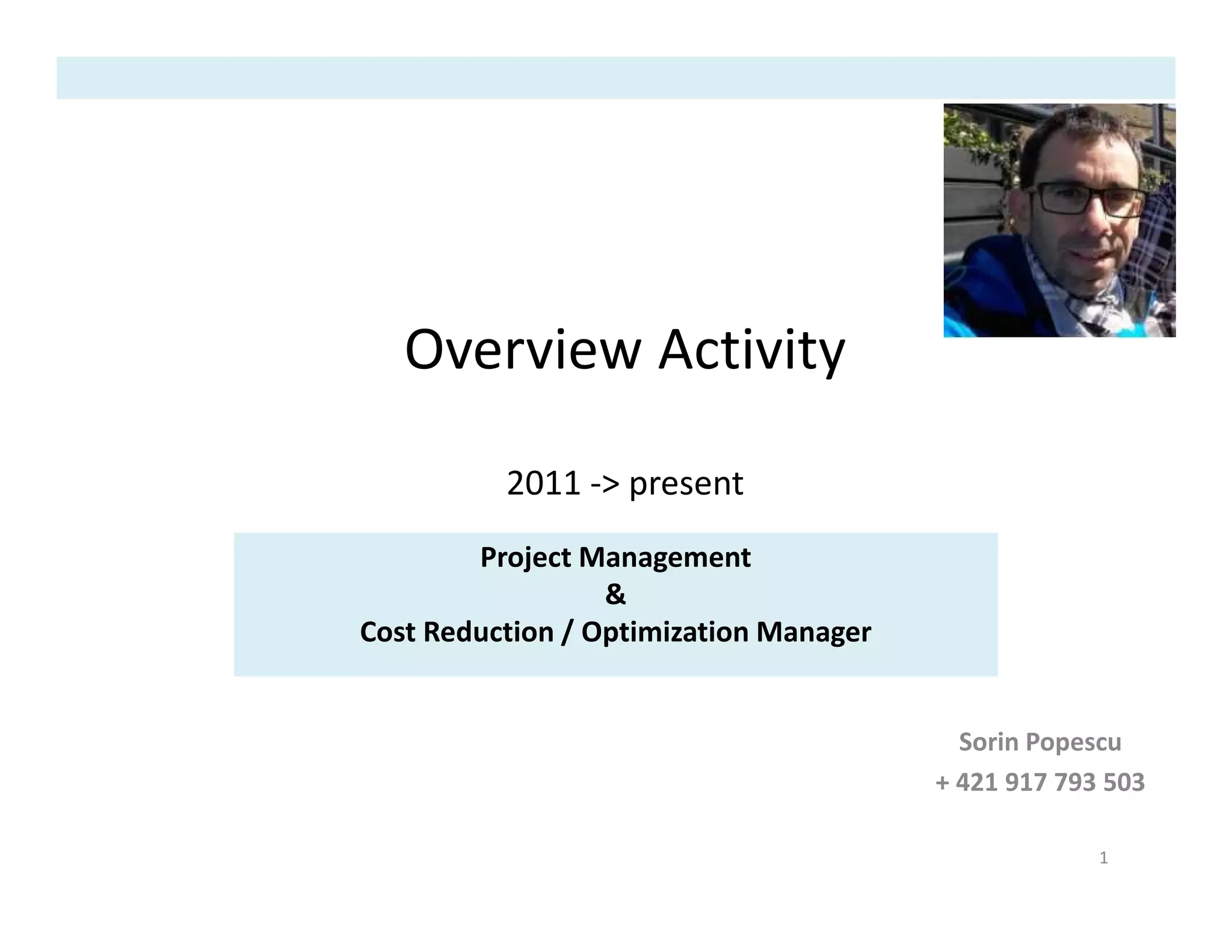 Sorin Popescu - job overview | PDF