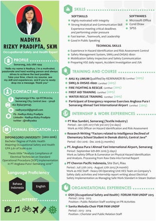 CV Nadhya Rizky Pradipta | PDF