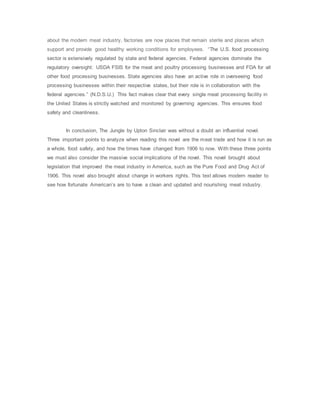 In Upton Sinclair’s 1906 novel The Jungle | DOCX