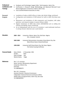 Orumen Samuel Resume | PDF