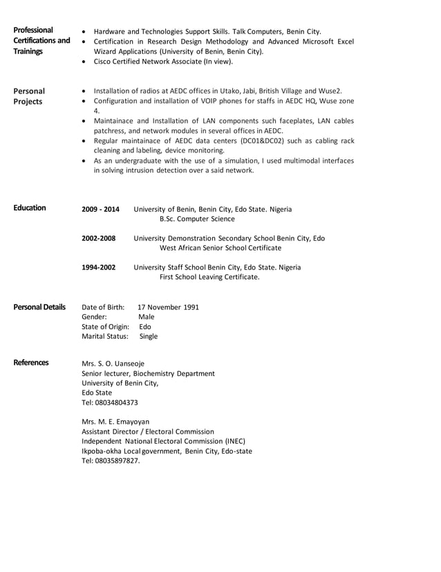 Orumen Samuel Resume | PDF