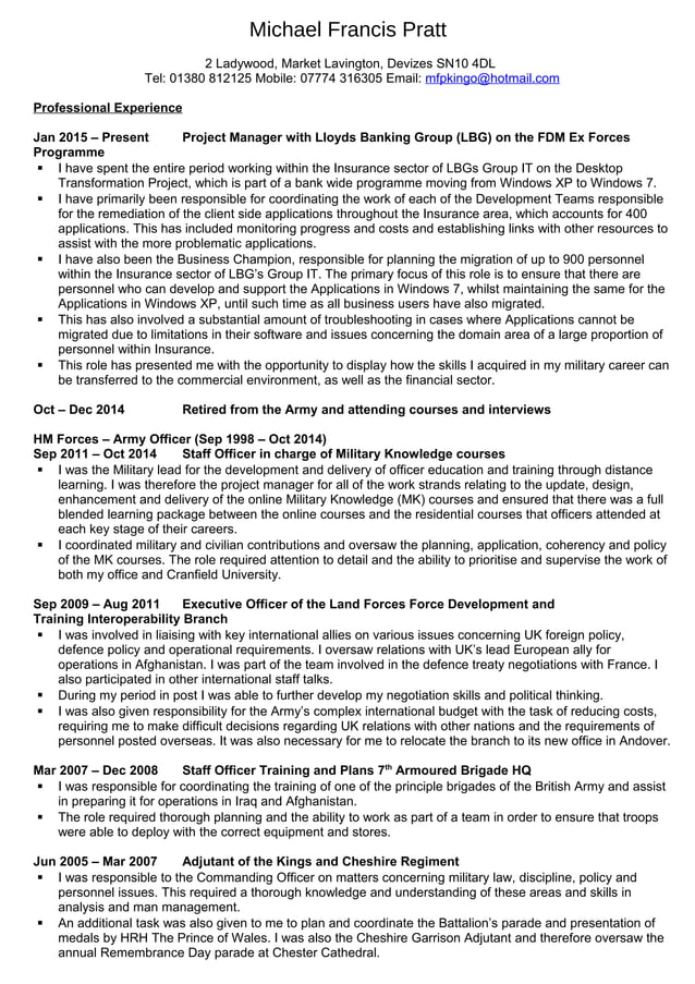 M Pratt_CV | PDF