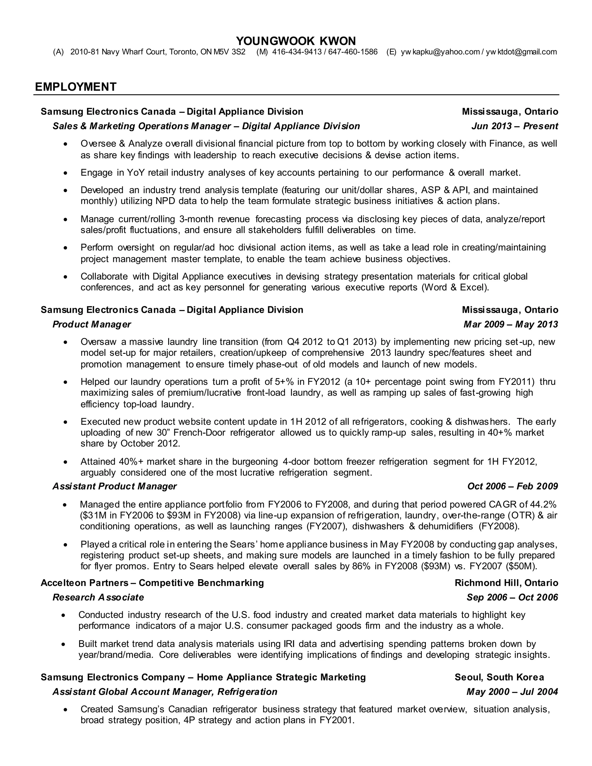 Young Wook Kwon CV (March 2015 update) | DOCX