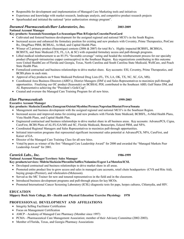 Jeff Shallcross resume FL 1-16 | DOC | Pharmaceutical Industry | Industries