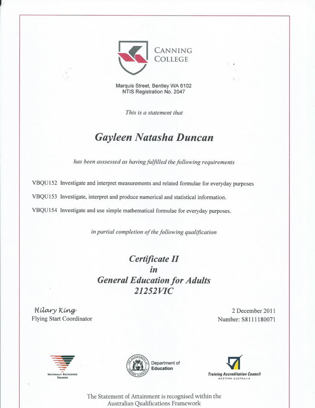 General Education for Adults Certificate II | PDF