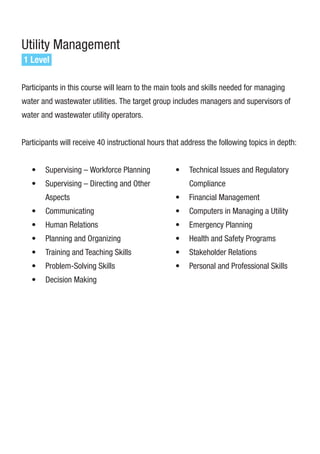 Water Operator Certification Program Brochure | PDF