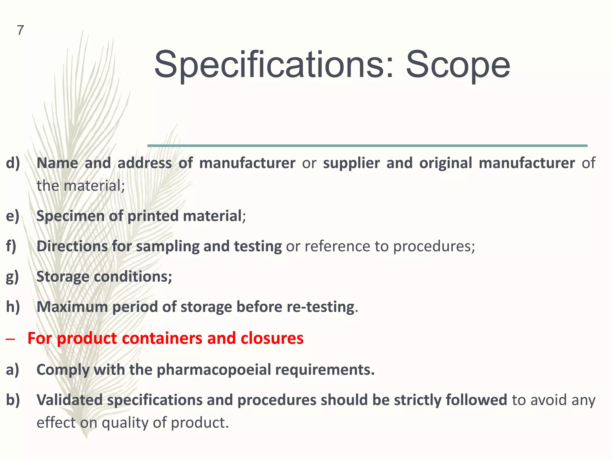 DOCUMENTATION -- CoA & SPECIFICATIONS | PPTX