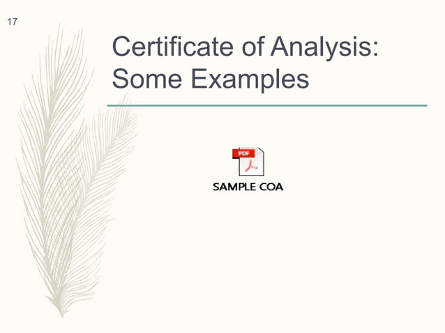 DOCUMENTATION -- CoA & SPECIFICATIONS | PPTX