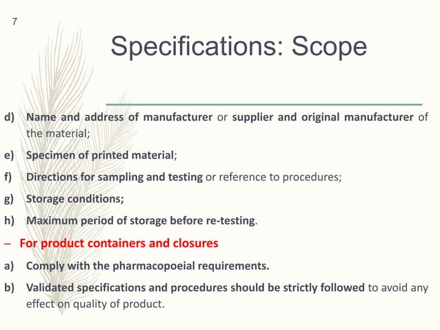DOCUMENTATION -- CoA & SPECIFICATIONS | PPTX