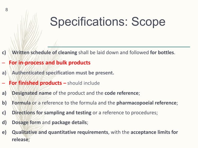 DOCUMENTATION -- CoA & SPECIFICATIONS | PPTX