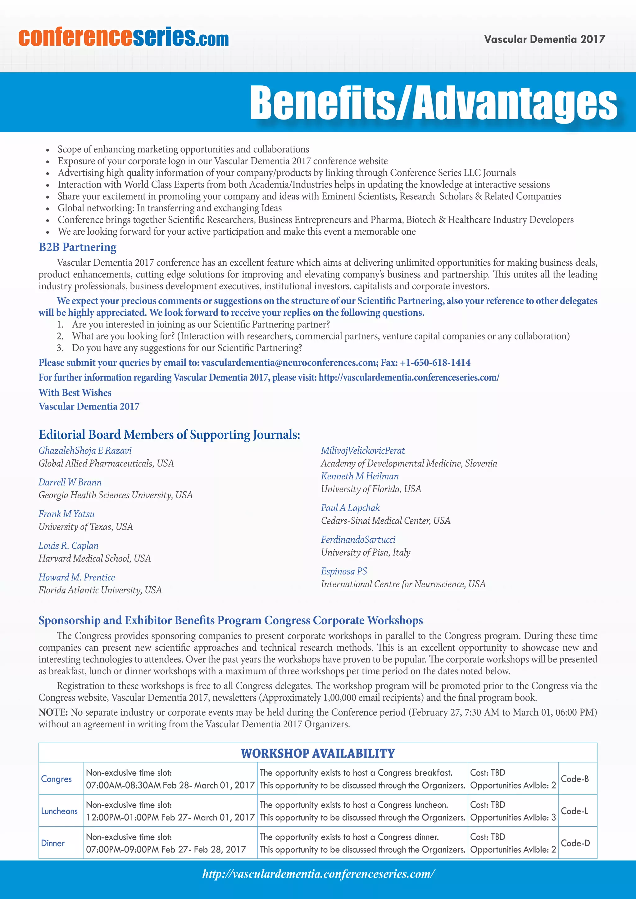 Vascular Dementia 2017_Sponsorship | PDF