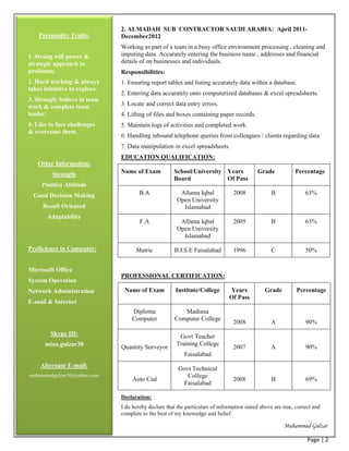 M.Gulzar CV | PDF