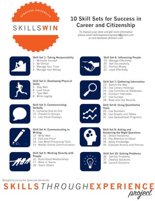 Skills Through Experience Poster | PDF