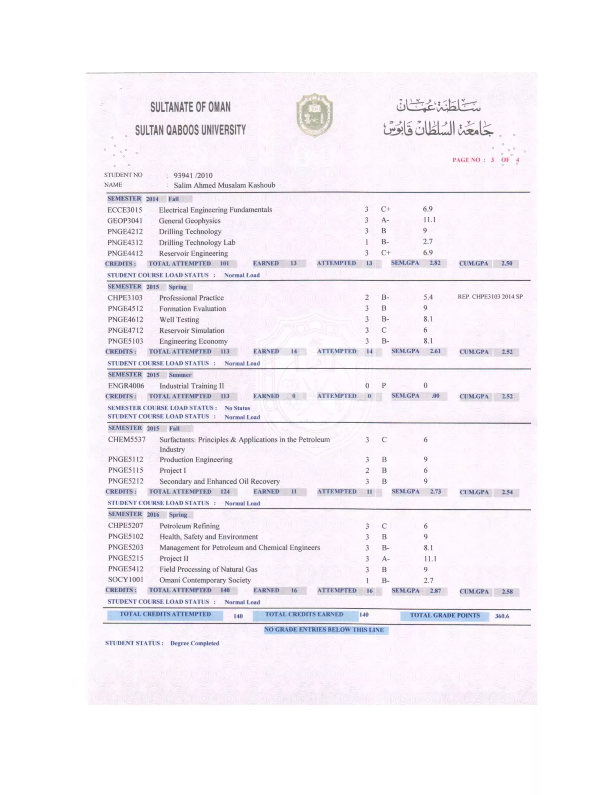 Completion of Degree Notification | PDF
