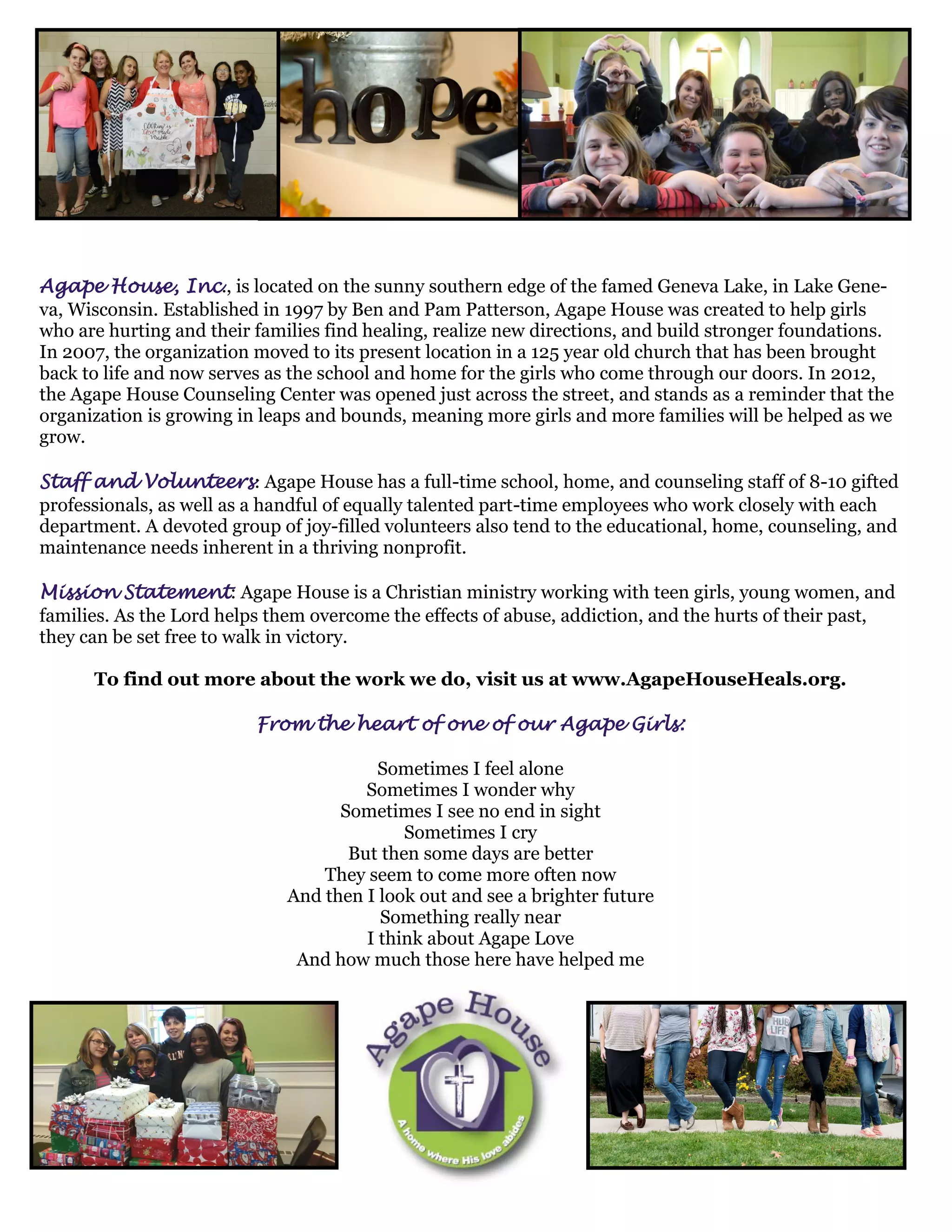 Agape House summary | PDF