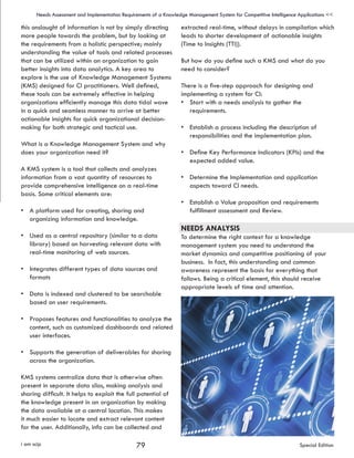 Needs Assessment and Implementation Requirements of a Knowledge Management System for ...