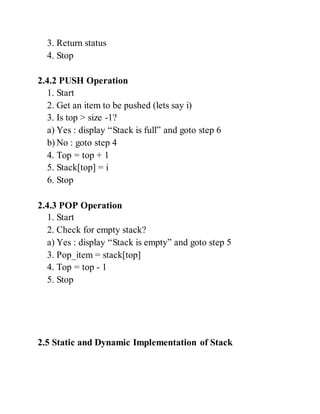 Stack - Operations and Applications | DOCX