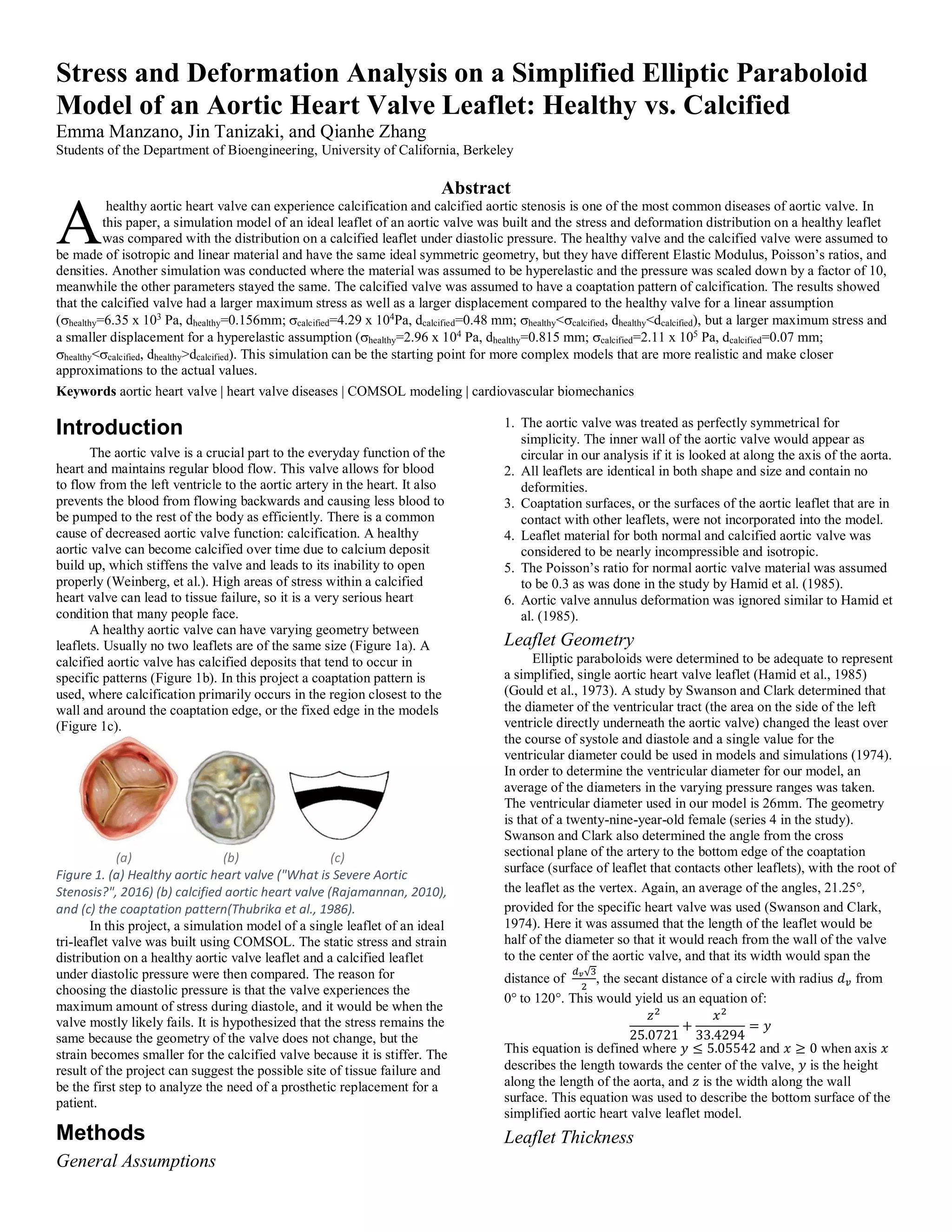 Stress and Deformation Analysis on a Simplified Elliptic Paraboloid ...