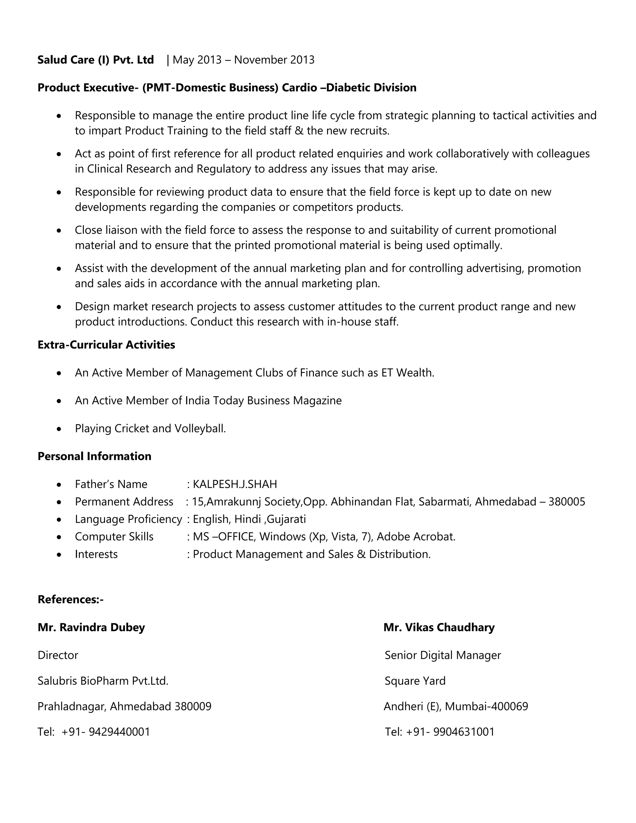 CV kushal Shah | PDF