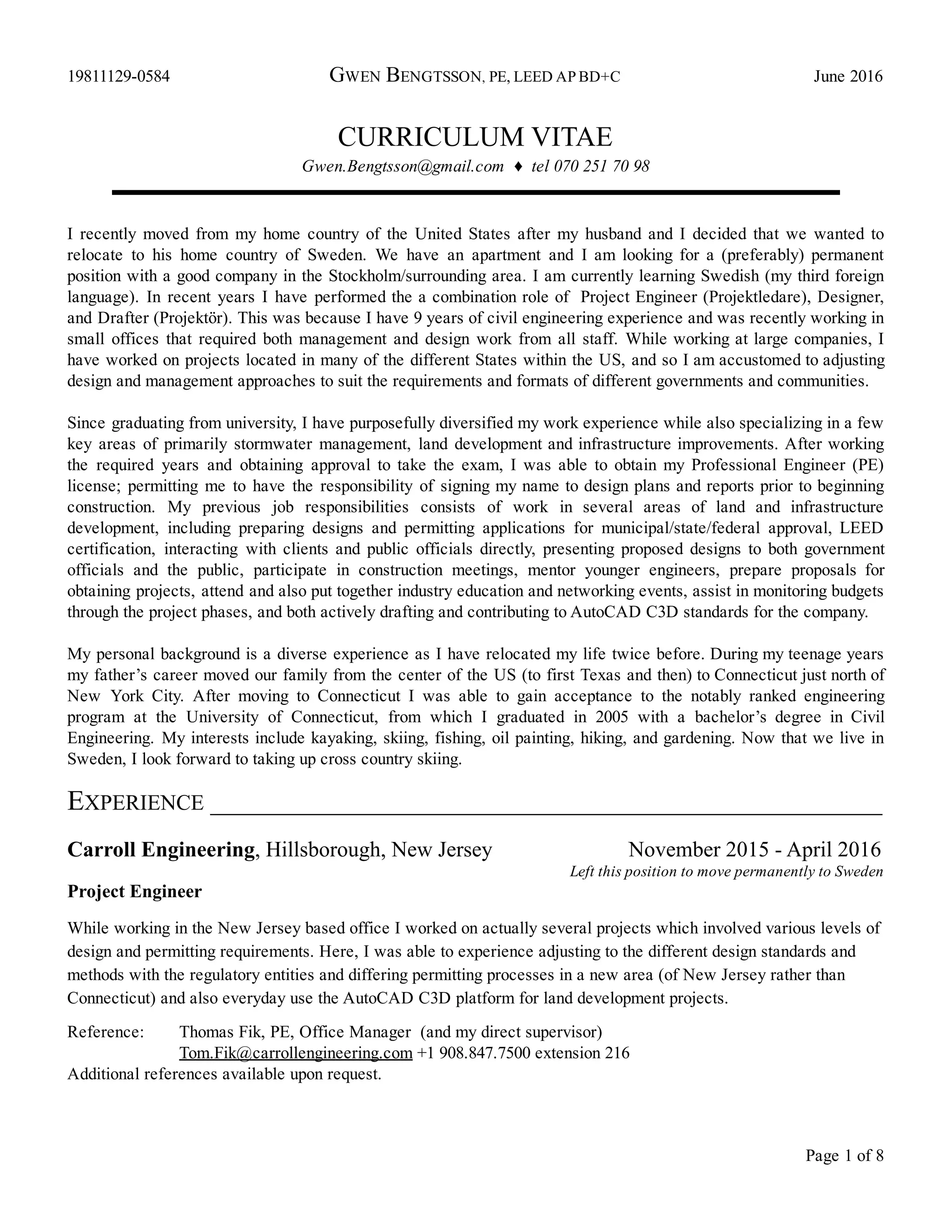 CV.GwenBengtsson | PDF