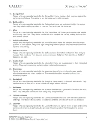 StrengthsFinder Theme Sequence | PDF