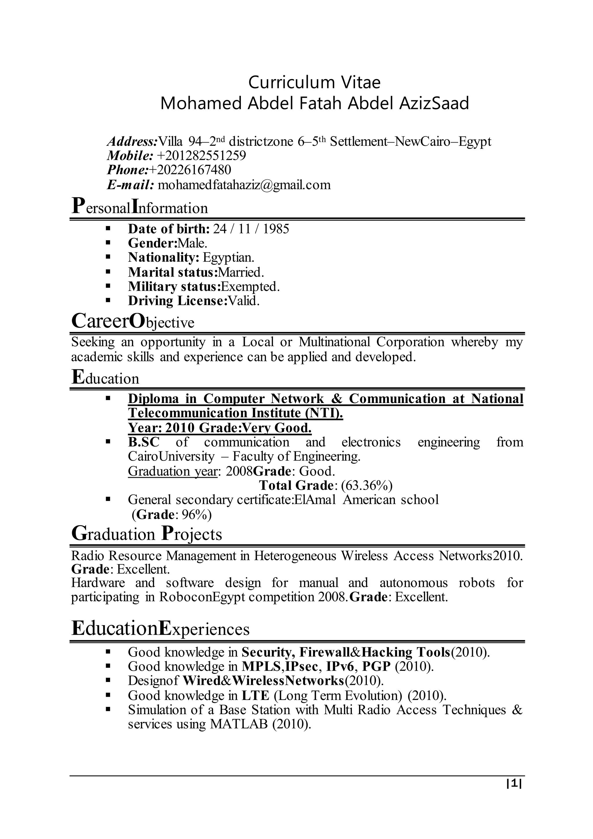 Mohamed_Saad_CV | PDF